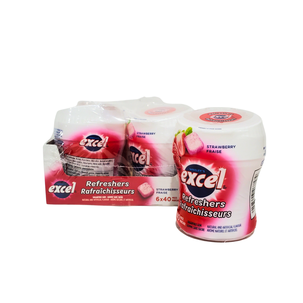 Candyzoo wholesale inc.| Excel Refreshers Jar Strawberry Sugar Free 6ct ...
